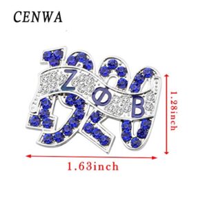 CENWA Zeta Rhinestone Brooch Pin Sorority Jewelry Gift for Finer Women(ZPB 1920 pins)