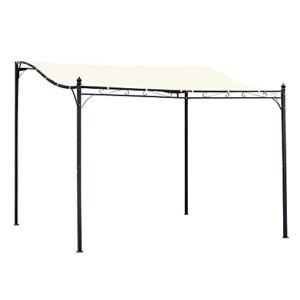 outsunny 10' x 10' steel outdoor pergola gazebo patio canopy with durable & spacious weather-resistant design, white