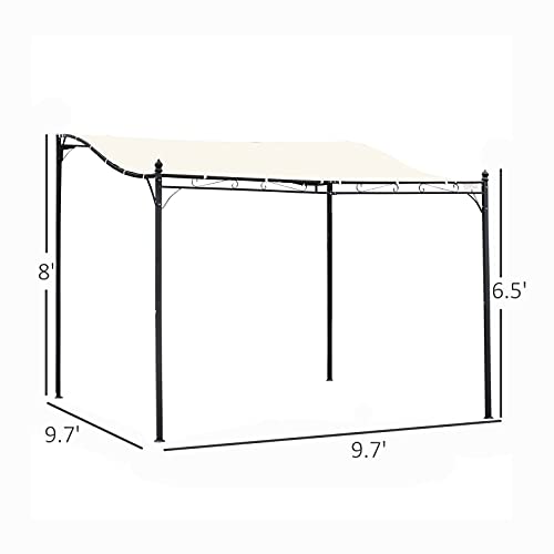 Outsunny 10' x 10' Steel Outdoor Pergola Gazebo Patio Canopy with Durable & Spacious Weather-Resistant Design, White