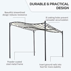 Outsunny 10' x 10' Steel Outdoor Pergola Gazebo Patio Canopy with Durable & Spacious Weather-Resistant Design, White