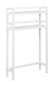 48" white 2-tier contemporary bathroom space saver shelf