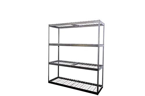 SafeRacks Garage Shelving Unit - Storage Shelf That Holds 500 Pounds Per Shelf Rack - All Steel Shelves for Storage - Easy to Assemble Shelving Storage, Garage Shelf, Hammertone (24" x 72" x 84")