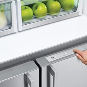 Fisher & Paykel Series 7 RF203QDUVX1 36 Inch Freestanding Counter Depth Quad Door Refrigerator Freezer with 18.9 Cu. Ft. Capacity, Ice Maker, Water Dispenser, Variable Temperature Zone, Touch Control