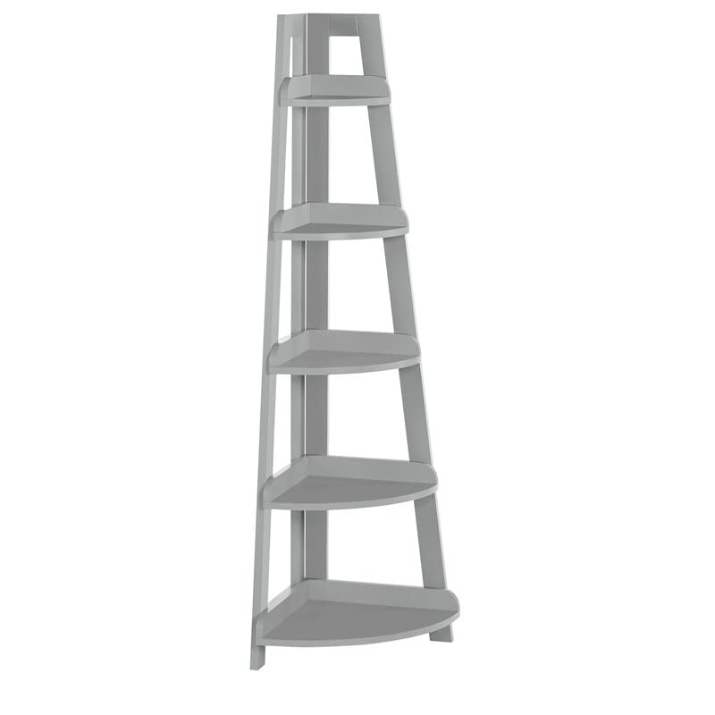 RiverRidge Kids 5-Tier Corner Ladder Floor Shelf, Gray (02-187)