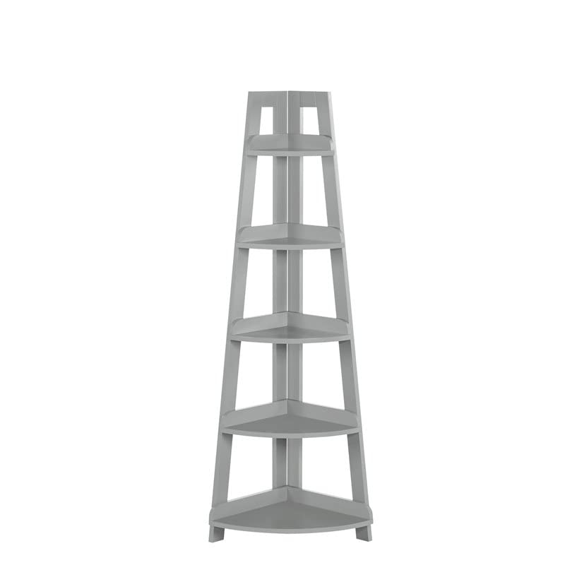 RiverRidge Kids 5-Tier Corner Ladder Floor Shelf, Gray (02-187)