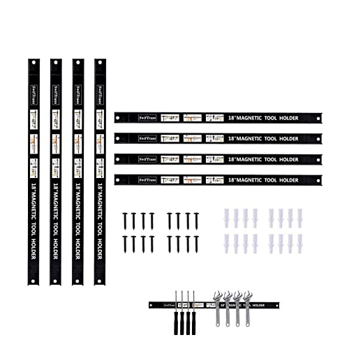 Magnetic Tool Holder 18 Inch 8 Pack Heavy Duty Magnet Tool Bar Strip Rack Wall Mount Black¡­