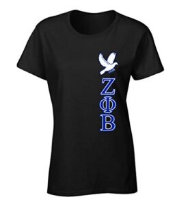 zeta phi beta sorority vertical graphic t shirt black large