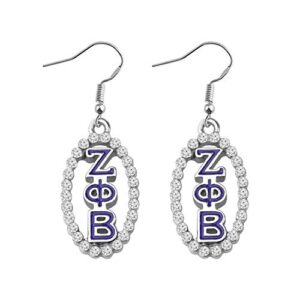 seiraa sorority inspired rhinestone earring zeta dove gifts for sorority sisters (drill earring)