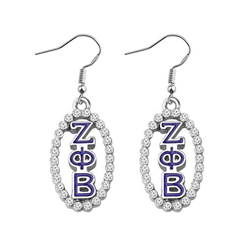 SEIRAA Sorority Inspired Rhinestone Earring Zeta Dove Gifts for Sorority Sisters (Drill earring)