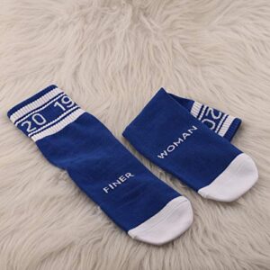 JXGZSO 2 Pairs Sorority Socks Blue 1920 Finer Women Socks Sorority Sister Gift (Finer Women)