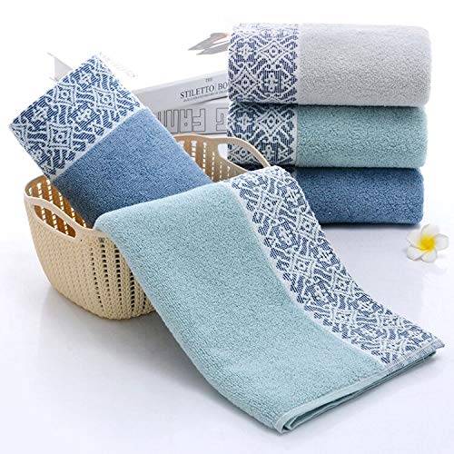 2 Pack Cotton Hand Towels,100% Cotton Face Towels, Durable Highly Absorbent Soft Washcloth Towel for Premium Luxury Spa Hotel Bathroom, Camping, Gym （14 x 30 Inch (Maoj-Classical Gray)