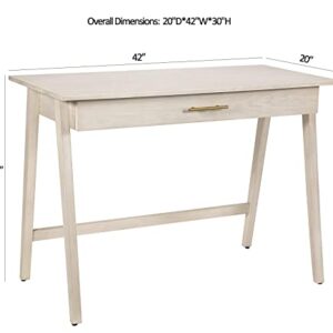 Ball & Cast Home Office Computer Desk 42"W x 20"D x 30"H White Wash Set of 1