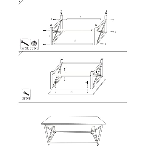 AZL1 Life Concept Modern Coffee Table for Living Room Center Table with Metal Frame, Glossy White