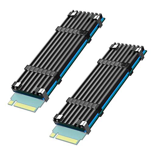 GLOTRENDS M.2 Heatsink with M.2 Thermal Pad for 2280 M.2 PCIe 4.0/3.0 NVMe SSD (2 Packs)