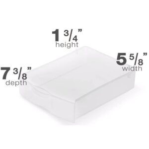 Tribello 3 Drawer Plastic Storage, Mini Drawer Unit, White Frame With Clear Drawers for Craft Storage - 8.5"L X 7.25"W X 6.75"H Inches - American Made (1 Pack)