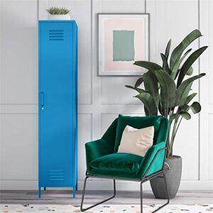 novogratz cache single metal locker storage, blue cabinet