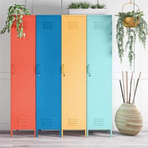 Novogratz Cache Single Metal Locker Storage, Blue Cabinet