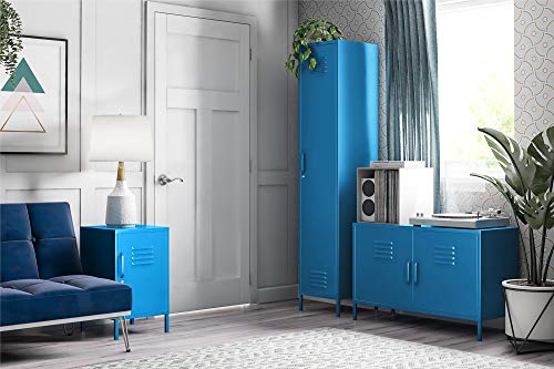 Novogratz Cache Single Metal Locker Storage, Blue Cabinet