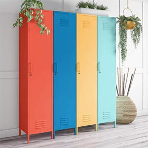 Novogratz Cache Single Metal Locker Storage, Blue Cabinet