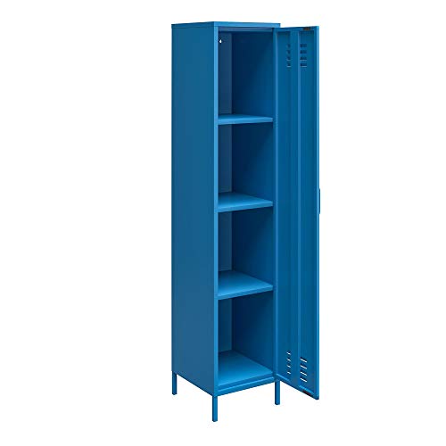 Novogratz Cache Single Metal Locker Storage, Blue Cabinet