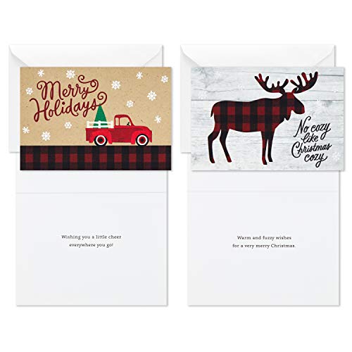 Hallmark Boxed Christmas Cards Assortment, Rustic Holidays (6 Designs, 24 Cards with Envelopes)