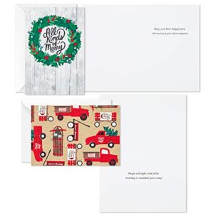 Hallmark Boxed Christmas Cards Assortment, Rustic Holidays (6 Designs, 24 Cards with Envelopes)