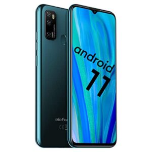 ulefone unlocked smartphones note 9p android 11 unlocked cell phones, triple rear camera triple card slots, 6.52" waterdrop full-screen dual sim phones, 4500mah global bands, us version - green