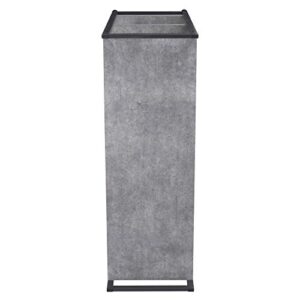 Household Essentials 3 Tier Storage Shelf with Minimalist Metal Frame | 40.5" W x 32.5" H x 13.75" D | Slate Faux Concrete, Grey