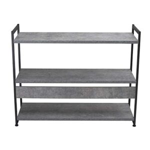 Household Essentials 3 Tier Storage Shelf with Minimalist Metal Frame | 40.5" W x 32.5" H x 13.75" D | Slate Faux Concrete, Grey