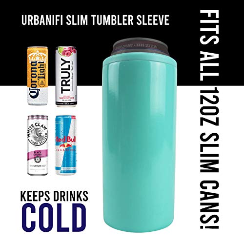 Urbanifi Baseball Slim Hard Seltzer Cooler Insulated Drink Stainless Steel Double Walled Tumbler Sleeve for 12 OZ Skinny Can, Water Bottle or Soda Gifts (Baseball)