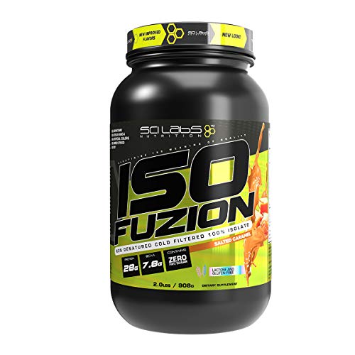 Iso Fuzion 100% Whey Isolate by Scilabs Nutrition | 28g Non Denatured Protein Powder, Salted Caramel Flavor, 2lb