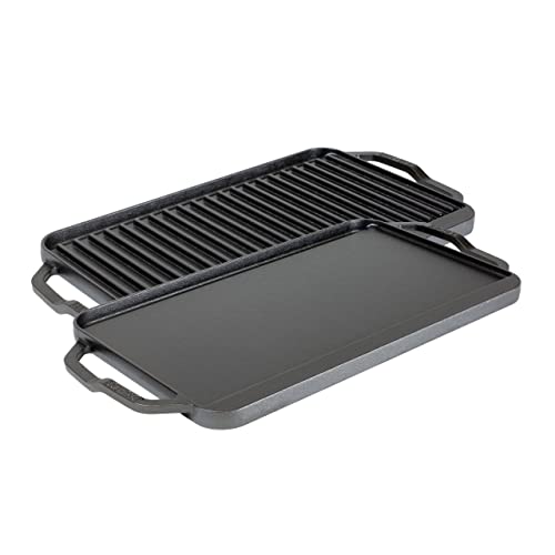 Lodge Cast Iron Chef Collection Rectangular Reversible Grill & Griddle - 20 in x 10 in