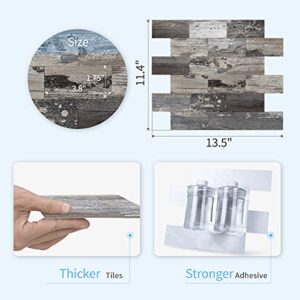 Art3d Peel and Stick Distressed Wood Backsplash Tile, 5-Pack of 13.5"x11.4inches, Made Out of PVC Composite