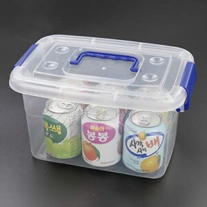 Obstnny Set of 6 Plastic Bins with Lid for Storage, 5 L Small Latching Containers for Organizing