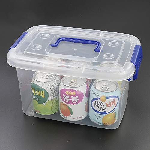 Obstnny Set of 6 Plastic Bins with Lid for Storage, 5 L Small Latching Containers for Organizing