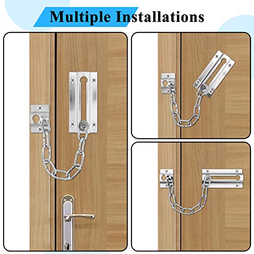 INBOF 2 Pack Door Chain Lock, Premium Chain Door Lock, Thickened Door Lock Chain with 12 Screws, Stainless Steel Chain Locks for Inside Door, Better Security and Protection for Your Home and Family