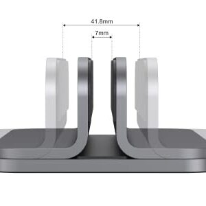 JOKItech Aluminum Laptop Vertical Stand Organizer, Sturdy Laptop Computer Holder Desktop Stand Compatible with New Retina Apple MacBook Pro/Air, Mac Mini and iPad Pro - Spacegrey