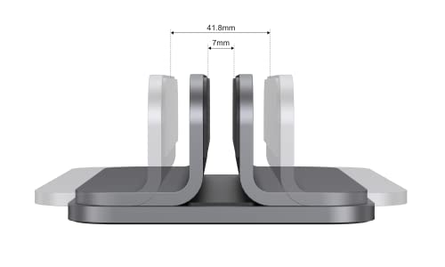 JOKItech Aluminum Laptop Vertical Stand Organizer, Sturdy Laptop Computer Holder Desktop Stand Compatible with New Retina Apple MacBook Pro/Air, Mac Mini and iPad Pro - Spacegrey