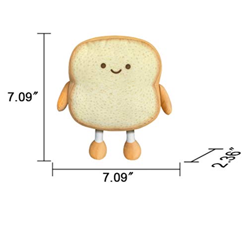 VHYHCY Toast Bread Pillow Funny Food Plush Toy Pillows Small Cute Stuffed Plush Toast Sofa Pillow (Toast Bread,Golden)