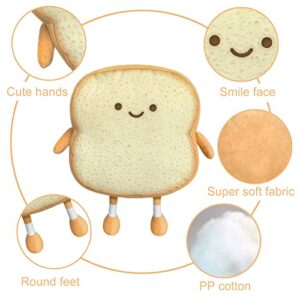 VHYHCY Toast Bread Pillow Funny Food Plush Toy Pillows Small Cute Stuffed Plush Toast Sofa Pillow (Toast Bread,Golden)