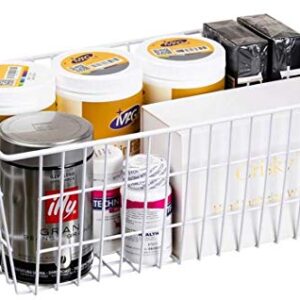 blitzlabs Wire Storage Basket Freezer Organizer Bins Metal Wire Baskets Wire Organizer Storage Baskets for Kitchen, Cabinets, Pantry, Freezer, BathroomSet of 3