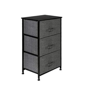 corodo 3 drawers dresser fabric furniture storage tower unit for bedroom, hallway, entryway, hallway closet organizers - sturdy steel frame, wood top, easy pull handle bins