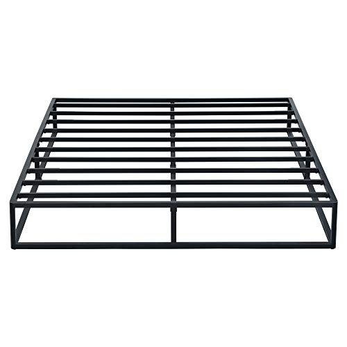 Olee Sleep 9 Inch Modern Metal Platform Bed Frame/Steel Slats/Mattress Foundation/No Box Spring Needed, Twin, Black