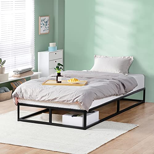 Olee Sleep 9 Inch Modern Metal Platform Bed Frame/Steel Slats/Mattress Foundation/No Box Spring Needed, Twin, Black