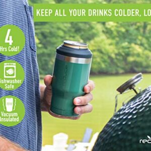 Reduce Can Cooler - 4-in-1 Stainless Steel Can Holder and Beer Bottle Holder, 4 Hours Cold - 14 oz Multi-Use Drink Cup that Holds Slim Cans, Regular Cans, Bottles and Cocktails - OG Mild Mint