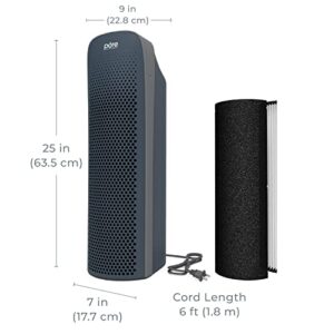 Pure Enrichment® PureZone™ Elite True HEPA Large Room Tower Air Purifier with Air Quality Monitor, 4 Stage Filtration and UV-C Light, Helps Destroy Bacteria, Smoke, Pollen & Dust (Graphite)