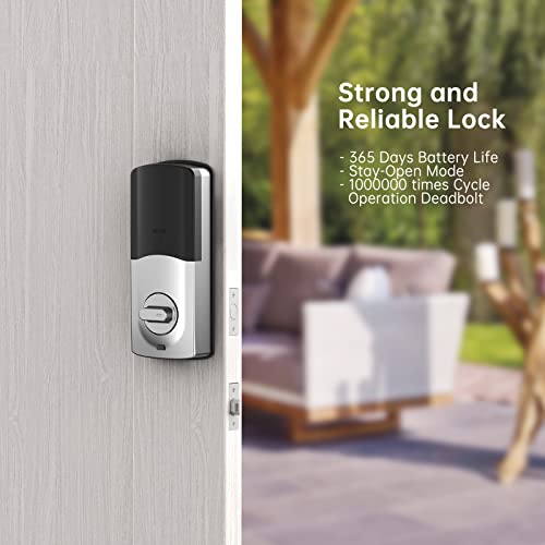 Smart Deadbolt, SMONET Fingerprint Electronic Deadbolt Door Lock with Keypad-Bluetooth Keyless Entry Keypad Smart Deadbolt App Control, Ekeys Sharing, App Monitoring Auto Lock for Homes and Hotel