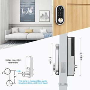 Smart Deadbolt, SMONET Fingerprint Electronic Deadbolt Door Lock with Keypad-Bluetooth Keyless Entry Keypad Smart Deadbolt App Control, Ekeys Sharing, App Monitoring Auto Lock for Homes and Hotel