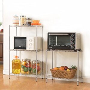 MACRO GLOBE 5-Tier Changeable Assembly Carbon Steel Standing Shelf Units,Heavy Duty Shelving Unit(350 lbs Loading Capacity),Wire Shelving Unit for Home&Kitchen,Size 21.25" x 11.42" x 59.06"(Silver)