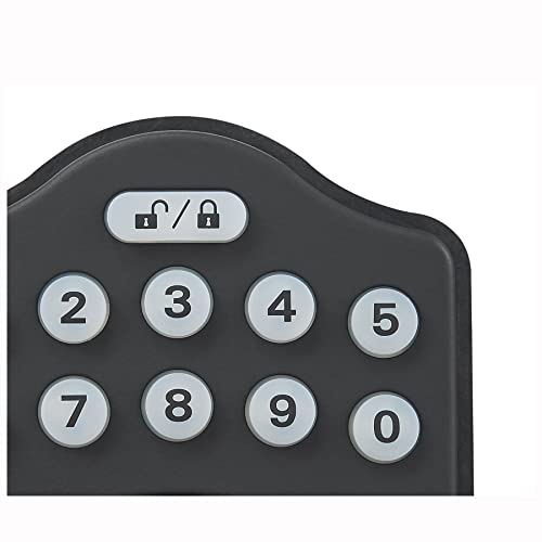 Amazon Basics Traditional Electronic Keypad Deadbolt Door Lock With Passage Lever, Matte Black, 7.83 cm x 12.91 cm